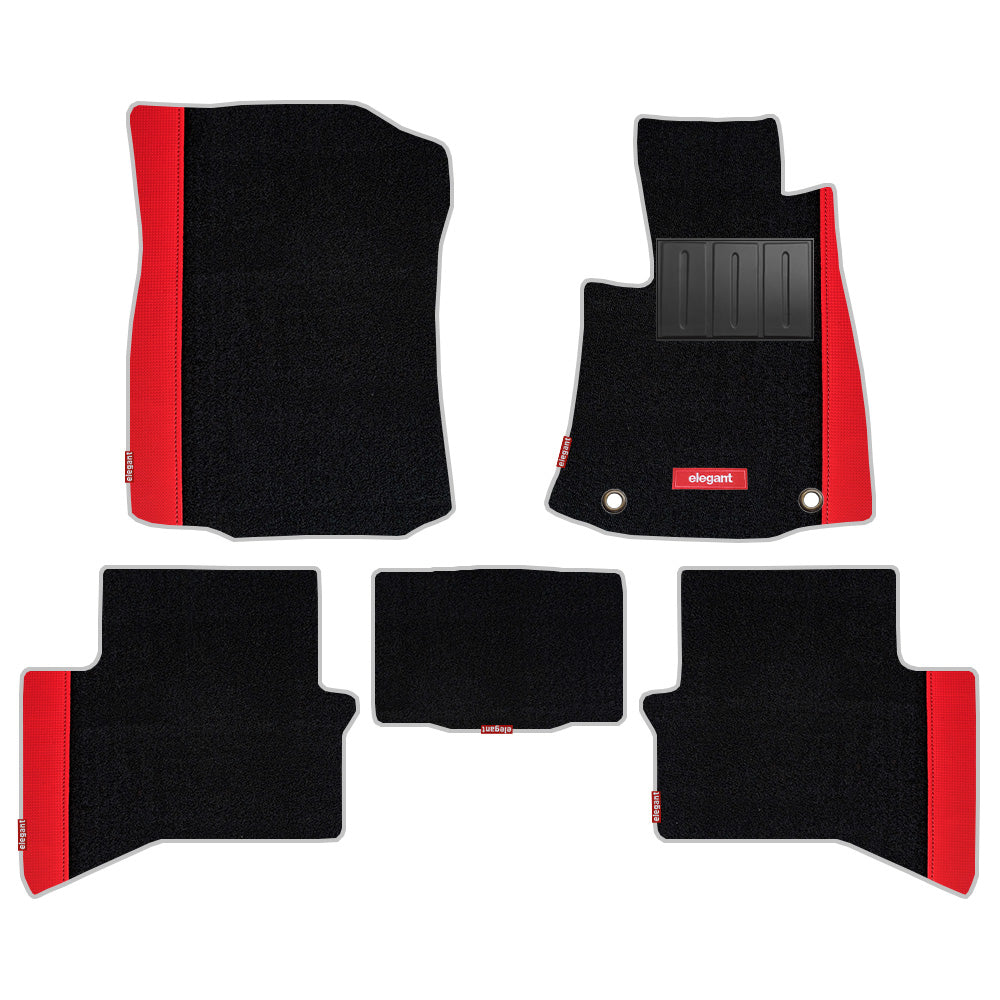 Elegant Black And Red Car Floor Mats Photos