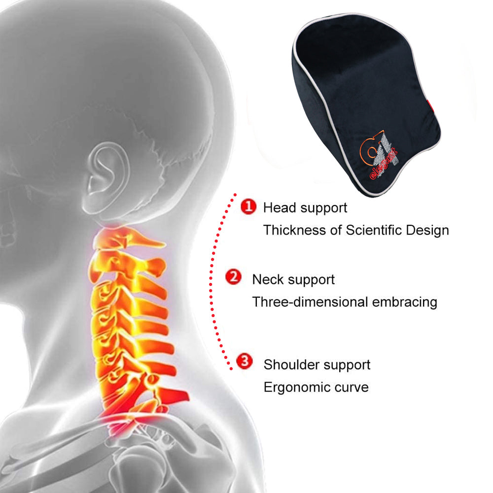 91 Memory Foam Neck Rest XL Pillow Black Online – Elegant Auto Retail