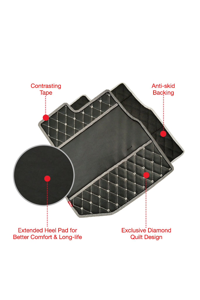 Luxury Leatherette Car Floor Mat Black and White For Toyota Innova Cry ...